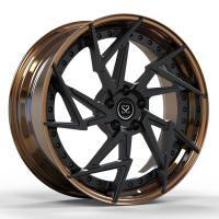 China Alloy Rims 2 Piece Forged Wheels Black Disc Polished Bronze A3 19 Inch Tuning for sale