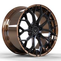 China Fit to BMW series3 F30 5x120 2-PC Forged Aluminum Alloy Rims Staggered 19 and 20 inches Bronze Barrel+Gloss Black Disc for sale