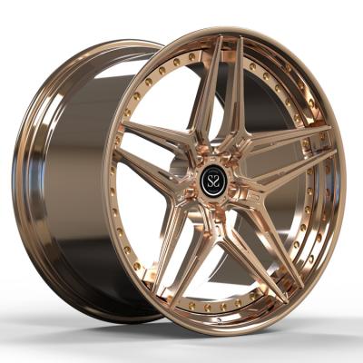 China Alloy 812 Passenger Car Wheels 21x10 Front 22x12 Rear Staggered Forged 2 Piece Custom Rims for sale