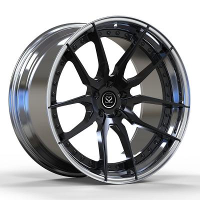 China Lamborghini Urus 5x130  2 Piece Forged Wheels Staggered 20 And 22 Inches for sale