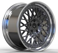 China Center Grey Barrel Polished 20 Inch Staggered Rims 2 Piece Forged Alloy for sale