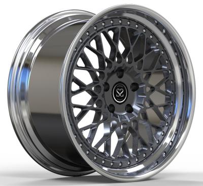 China Center Grey Barrel Polished 20 Inch Staggered Rims 2 Piece Forged Alloy for sale