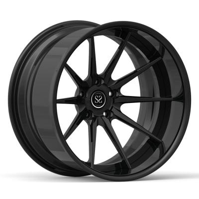 China Matte Black Forged 2 Piece Rims 20 19 Inch 19x9 19x11 Deep Dish Concave Alloy Pontiac Trans Wheels for sale