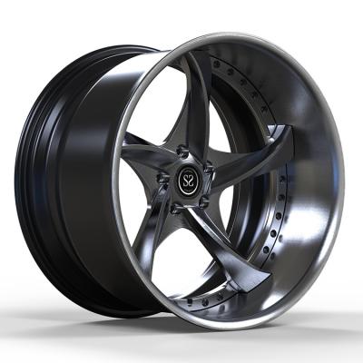 China 5x112 2-PC Forged 6061-T6 Audi Forged Wheels Big Lip Staggered 19 20 inches for sale