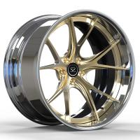 China 20inch 20x11 Polished Alloy 2 Piece Forged Brushed Gold Wheels S5 Car Rims for sale