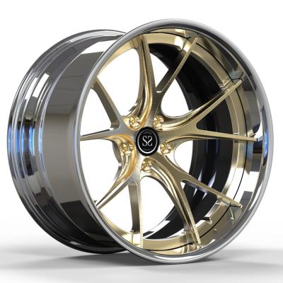 China 20inch 20x11 Polished Alloy 2 Piece Forged Brushed Gold Wheels S5 Car Rims for sale