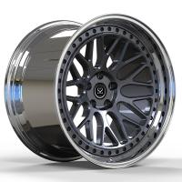 China Polish Barrel+Black Disc Two-PC Forged Aluminum Alloy Rims Fit for Lamborghini Urus 5x130 for sale