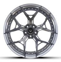 China Custom 6061-T6 Alloy Rims 2-PC Polish Barrel+Gun Metal Disc 5x112 20 21 inches Fit to Audi RS5 B5 for sale