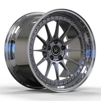 China 2-PC 6061-T6 Aluminum Rims 5x130. Fit to Porsche 991 Polish Barrel Rims for sale