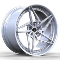 China Matt Silver 2-PC 6061-T6 Aluminum Rims For Ferrari  Staggered 20 Inches for sale