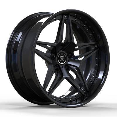 China Black Alloy Chevy Nova 2 PC Forged Wheels Staggered 18inch 19inch 18x8 19x9 for sale