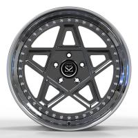 China For Subaru WRX STI Polish Barrel+Grey Disc Custom 2-PC Forged Alloy Rims 5x114.3 for sale