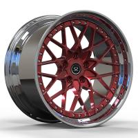 China 20inch Polish Red 2 Piece Forged Car Wheel Rim Llantas 5x120 for sale