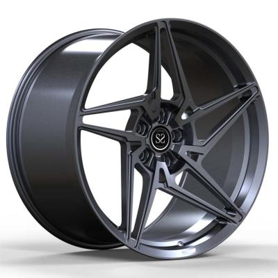 China Monoblock 1 PC Piece Silver Forged Wheels For Ferrari F8 Staggered Size Alloy Car Rims for sale