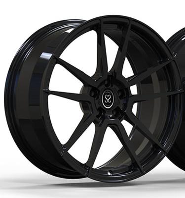 China Gloss Black Audi Forged Wheels 21 Inches 139.7mm Pcd Two Piece for sale