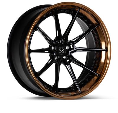 China Forged 3 Piece Wheels 24inch Polished Bronze Lip Gloss Black For RS5 Rims for sale