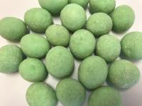 China Round Wasabi Spicy Candied Peanuts Green Color  No Pigment Health Certificated for sale
