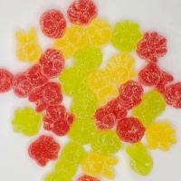 China Mixed Color Fun Shaped Fruit Infused Gummy Sweets with Sugar Coating for sale