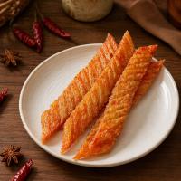 China Extra Spicy Chili Vegetarian Lamb Ribs Gluten Strips Rib-Shaped Chewy Vegan Snack For Office Break Binge Watching Supermarket Food Wholesale Importers for sale