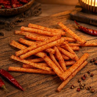 China Extra Hot Burst Chili Vegetarian Beef Tendon Gluten Strips Spicy Plant-Based Snack For Office Break Movie Night Supermarket Food Distributors for sale