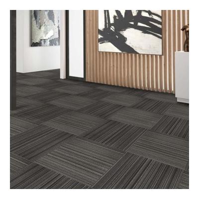 China 50cm X 50cm Stripe PP Commercial Modular Carpet For Entryway Or Room for sale
