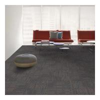 China Striped Commercial Modular Carpet 50x50cm PP Tiles With Bitumen Backing for sale