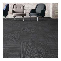 China Striped Commercial Modular Carpet 50x50cm PP Tiles With Bitumen Backing for sale
