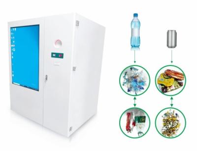 China 49 Inch Touch Screen RVM System for Recycling PET and Metal Cans with Crusher and Compactor for sale