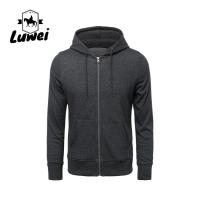 China Casual Custom Long Sleeve 85% Baumwolle Knitted Cardigan Cotton Pullover Plain Zip Up Men's Baggy Sweatshirt Hoodies for sale