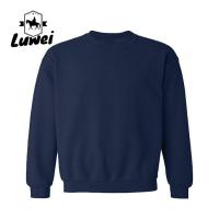 China Organic Embroidery Oversize Oem Clothing 80% Cotton 20% Polyester Long Sleeve Solid Color Man Pullover Round Neck Blank Hoodie for sale
