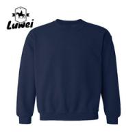 China Organic Embroidery Oversize Oem Clothing 80% Cotton 20% Polyester Long Sleeve Solid Color Man Pullover Round Neck Blank Hoodie for sale