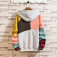 China Oversized Sublimation Heavy Weight 60%Cotton Moletons Hooded Drawstring Colorblock Cut Panel Men Sweatshirt for sale