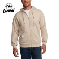 China High Quality Moletons Pastel 50% Cotton Cut And Sew Zip Up Drawstring Men's Hoodies Sweatshirts for sale