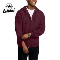 China High Quality Moletons Pastel 50% Cotton Cut And Sew Zip Up Drawstring Men's Hoodies Sweatshirts for sale