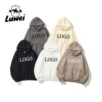 China Couple Unisex  Custom Logo 100%Cotton Print Felpa Embossed Pullover Oversize Plain Men's Hoodies & Sweatshirts for sale