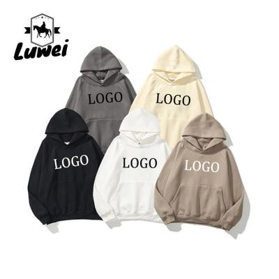 China Couple Unisex  Custom Logo 100%Cotton Print Felpa Embossed Pullover Oversize Plain Men's Hoodies & Sweatshirts for sale