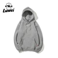 China Streetwear Knitted Blank Custom Logo Cotton Black 320g Fitted Gym Over Size Pullover Tracksuit Mans Hoodies for sale