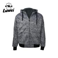China Streetwear Embroidered Heavy Cotton Logo Drawstring Soft Knitted Men's Hoodies & Sweatshirts With Zipper for sale