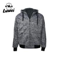 China Streetwear Embroidered Heavy Cotton Logo Drawstring Soft Knitted Men's Hoodies & Sweatshirts With Zipper for sale