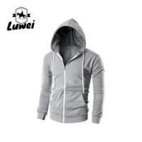 China Custom Drawstring Gym Long Sleeve Mens Plain Over Size Sweatshirt Pullover Slim Fit Lightweight Zip-up Sports Hoodie for sale