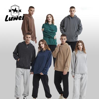 China High Quality Sublimation Slim Fit Heavy Weight Fluffy Black Pure Cotton 420g Washed Retro Thick Crop Top Hoodie for sale