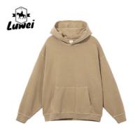 China High Quality Sublimation Slim Fit Heavy Weight Fluffy Black Pure Cotton 420g Washed Retro Thick Crop Top Hoodie for sale