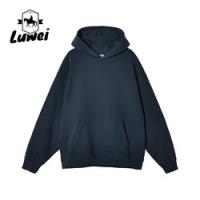 China High Quality Sublimation Slim Fit Heavy Weight Fluffy Black Pure Cotton 420g Washed Retro Thick Crop Top Hoodie for sale