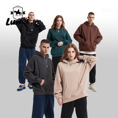 China Cheapest Oversize Heavy Men Plain Sweatshirts High Quality Street Solid Color Basic Blank Stitching Thick Cotton Comfy Hoodie for sale