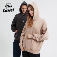 China Cheapest Oversize Heavy Men Plain Sweatshirts High Quality Street Solid Color Basic Blank Stitching Thick Cotton Comfy Hoodie for sale