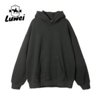 China Cheapest Oversize Heavy Men Plain Sweatshirts High Quality Street Solid Color Basic Blank Stitching Thick Cotton Comfy Hoodie for sale