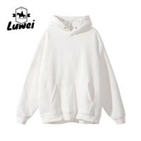 China Oversized Thick Hip Hop Plain Sublimation Cropped Hoody Cotton Hooded Drawstring Pocket Men's Sweatshirt for sale