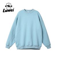 China Custom Embroidery Washed 360g Polar Fleece Solid Color Round Neck Oversized Plus Size Men's Hoodies & Sweatshirts for sale