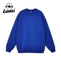 China Custom Embroidery Washed 360g Polar Fleece Solid Color Round Neck Oversized Plus Size Men's Hoodies & Sweatshirts for sale