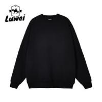 China Custom Embroidery Washed 360g Polar Fleece Solid Color Round Neck Oversized Plus Size Men's Hoodies & Sweatshirts for sale